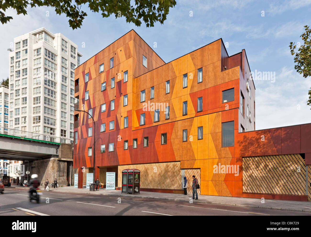 Timber clad apartment block in New Kent Road, Elephant and Castle ...