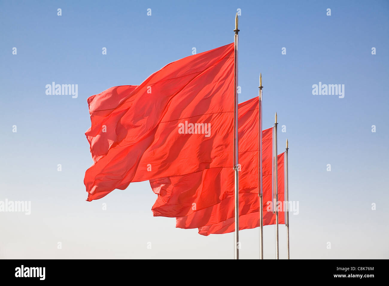 red flag in china beijing Stock Photo - Alamy