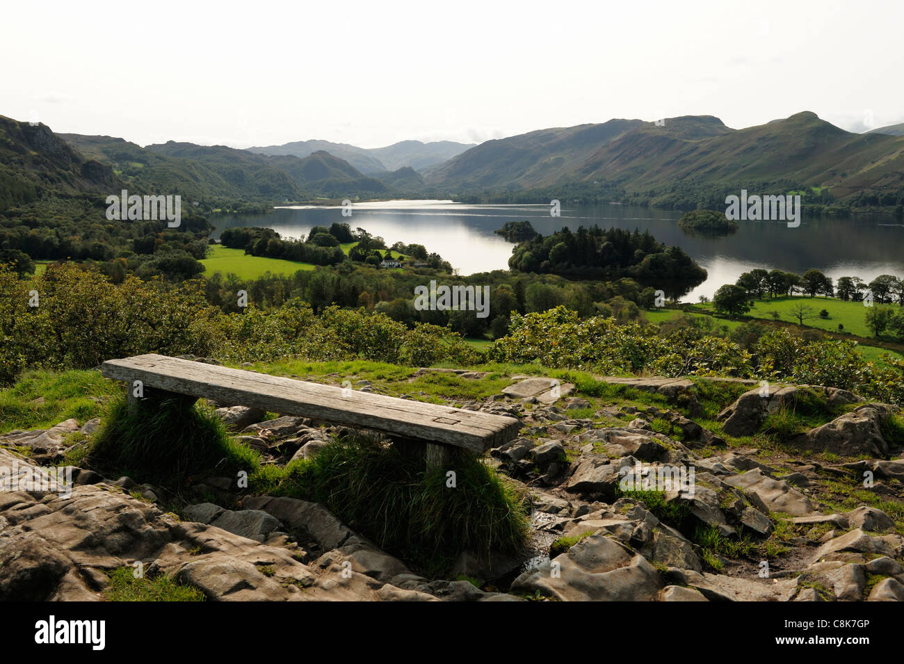 View of Derwent Water from Castlehead Wood Keswick Stock Photo - Alamy