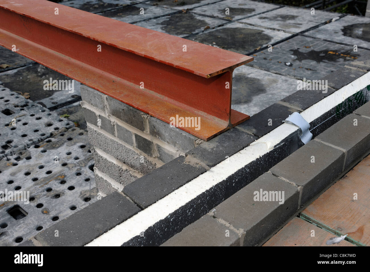 I beam on a brick pier Stock Photo - Alamy