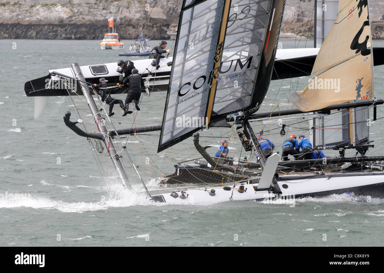 America's Cup yacht racing Plymouth England Stock Photo - Alamy