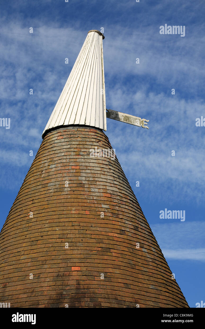 The top or cowl of an oast house or hop kiln , Kent, England UK Stock ...