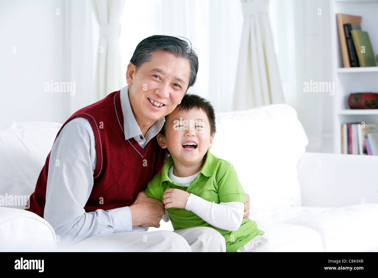 Chinese grandfather with grandson Stock Photo - Alamy