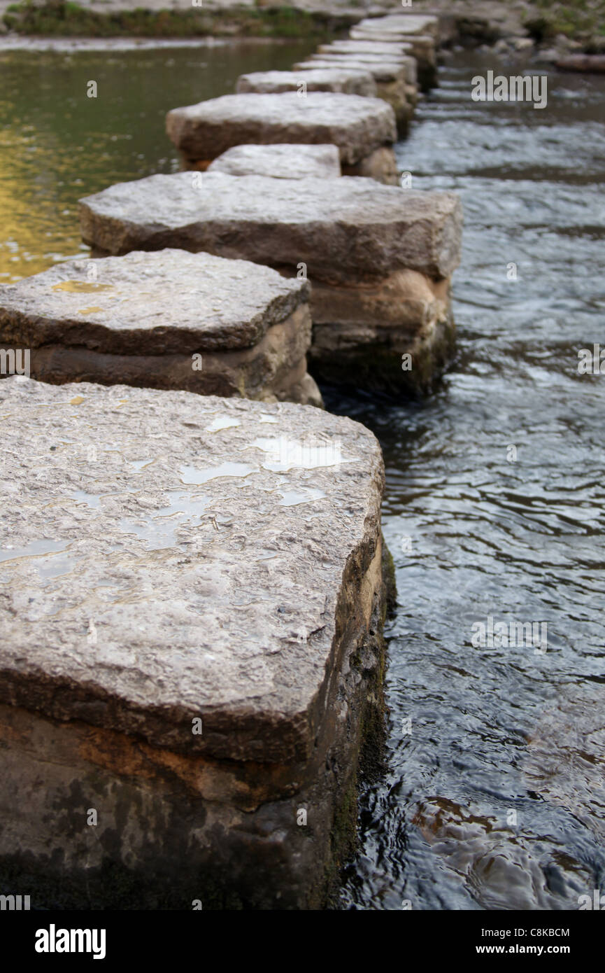 The Famous Stepping Stones across the river in Dovedale Stock Photo - Alamy