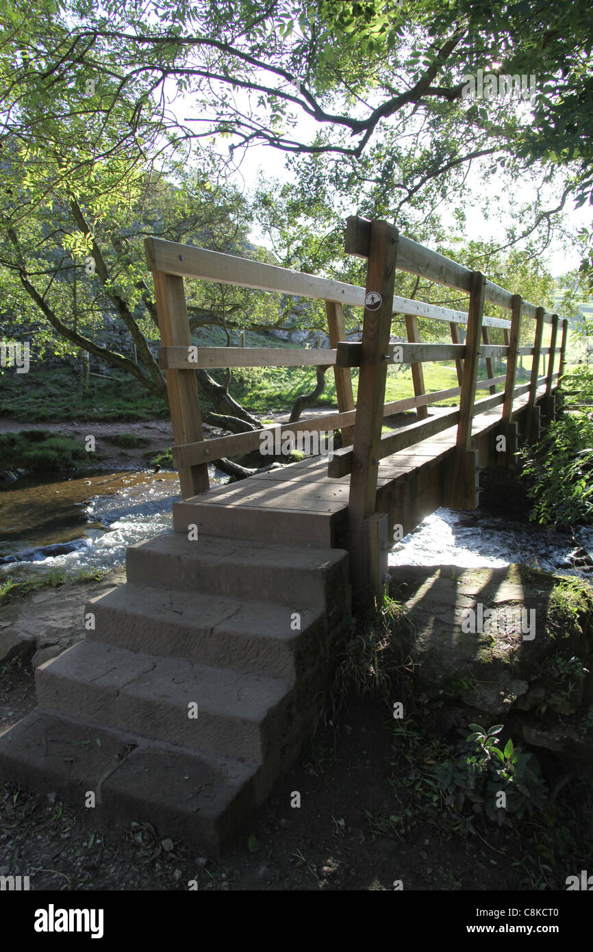 Wooden Bridge in Dovedale Stock Photo - Alamy