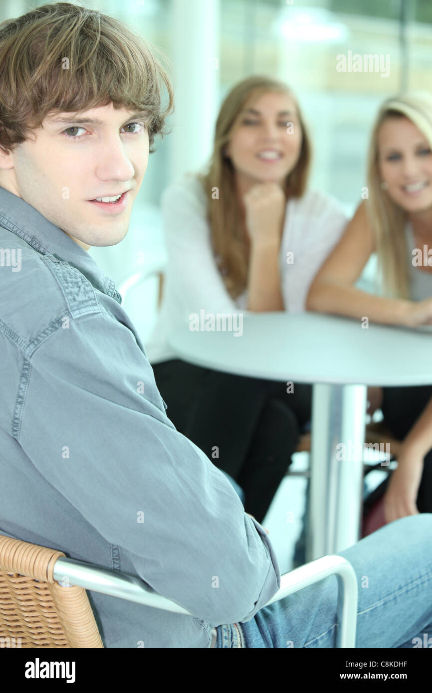 teenagers at table Stock Photo - Alamy