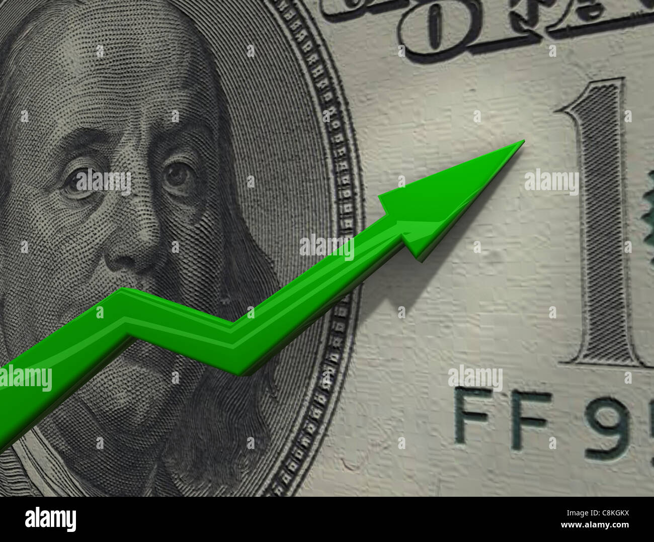 3d rendering, conceptual image, Rising chart of currency value Stock ...