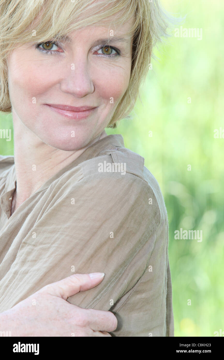 Mature Blonde Lady Stock Photo Alamy