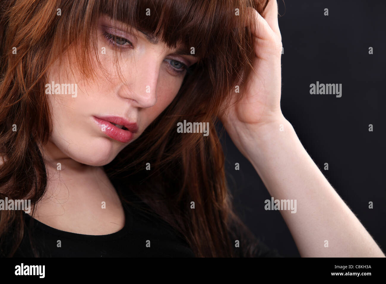 young woman looking sad Stock Photo - Alamy