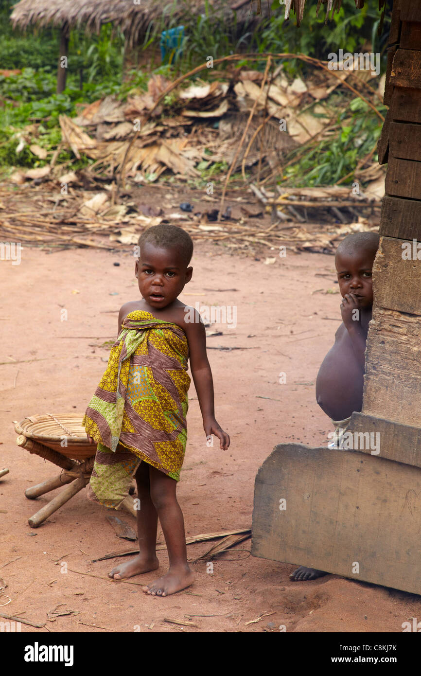 Baaka Pygmies Children, Dzanga Sangha Reserve, Central African Republic ...