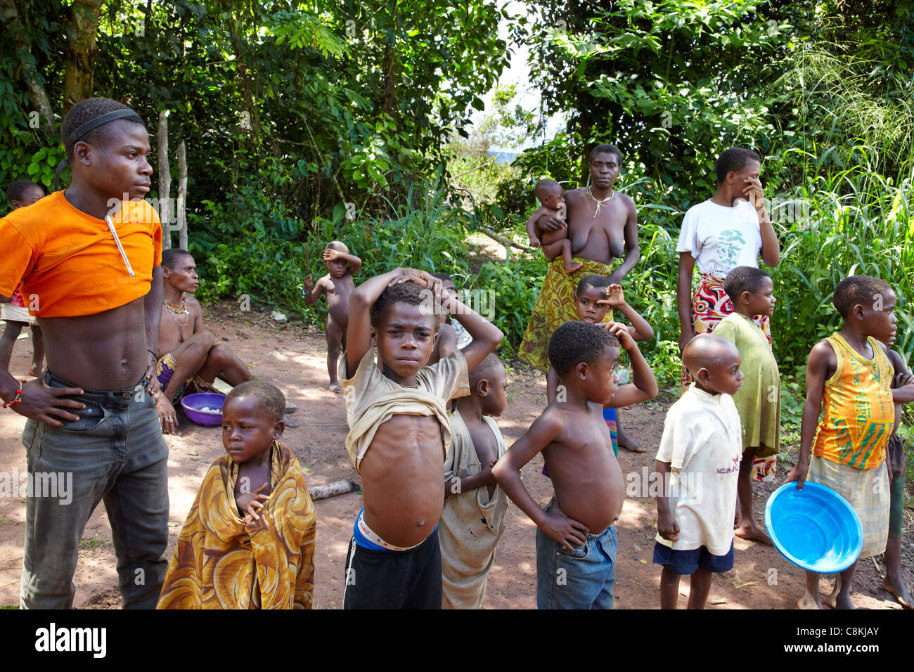 Baaka Pygmies, Dzanga Sangha Reserve, Central African Republic, Africa ...