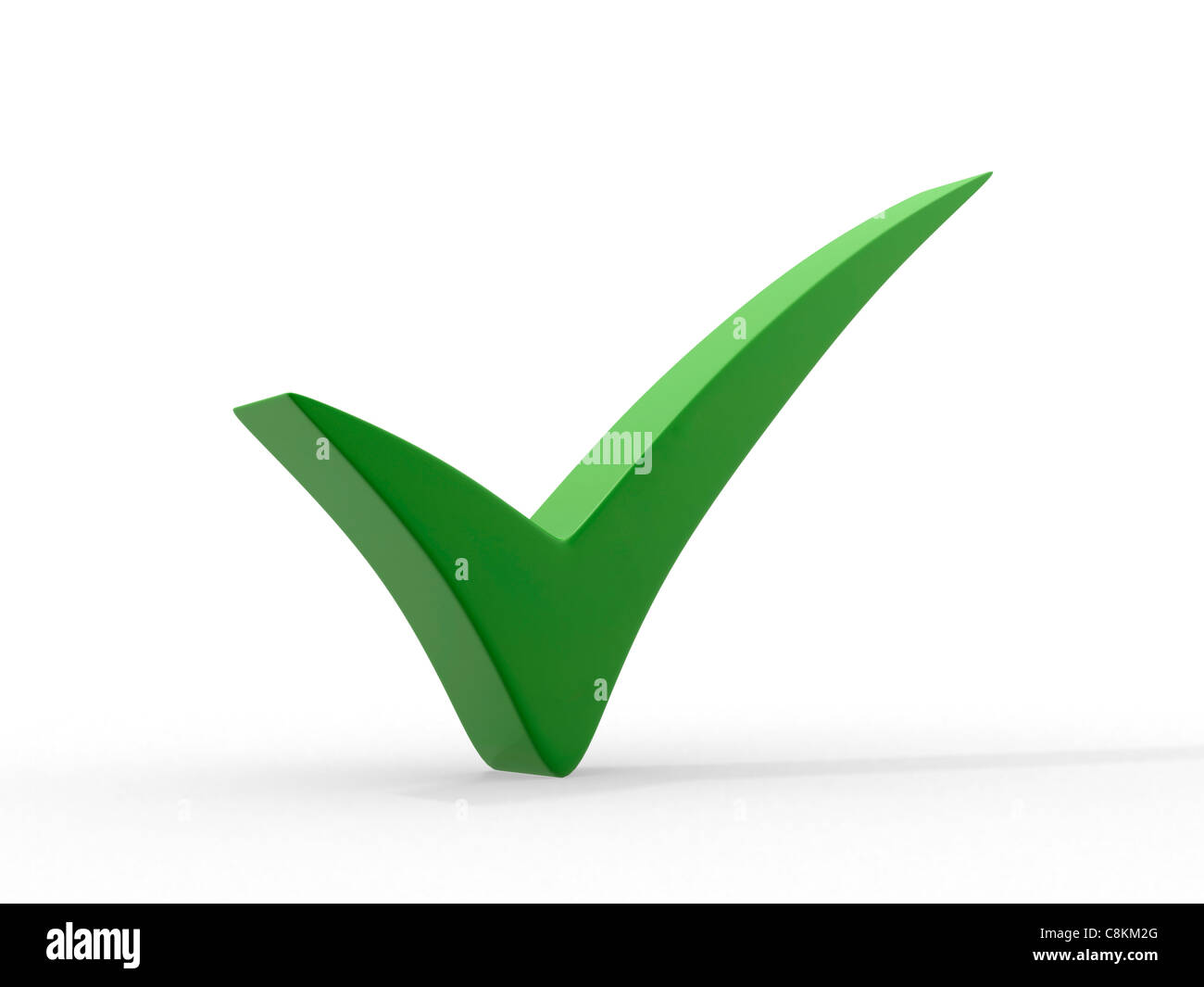 A big green tick - 3D. Green for GO! Stock Photo - Alamy