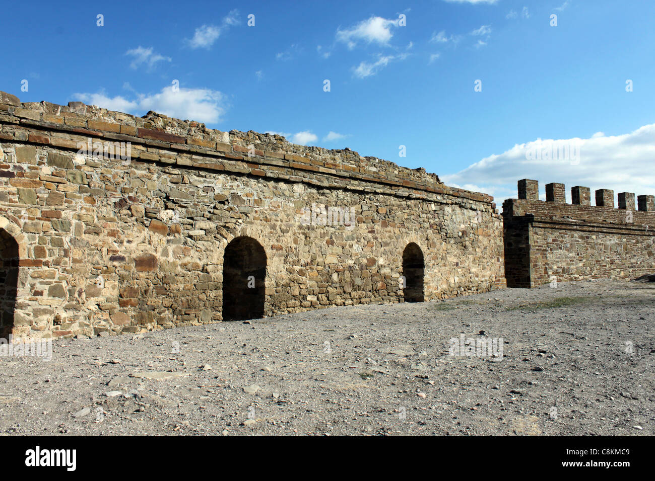 wall of medieval fortress, Sudak, Ukraine Stock Photo - Alamy