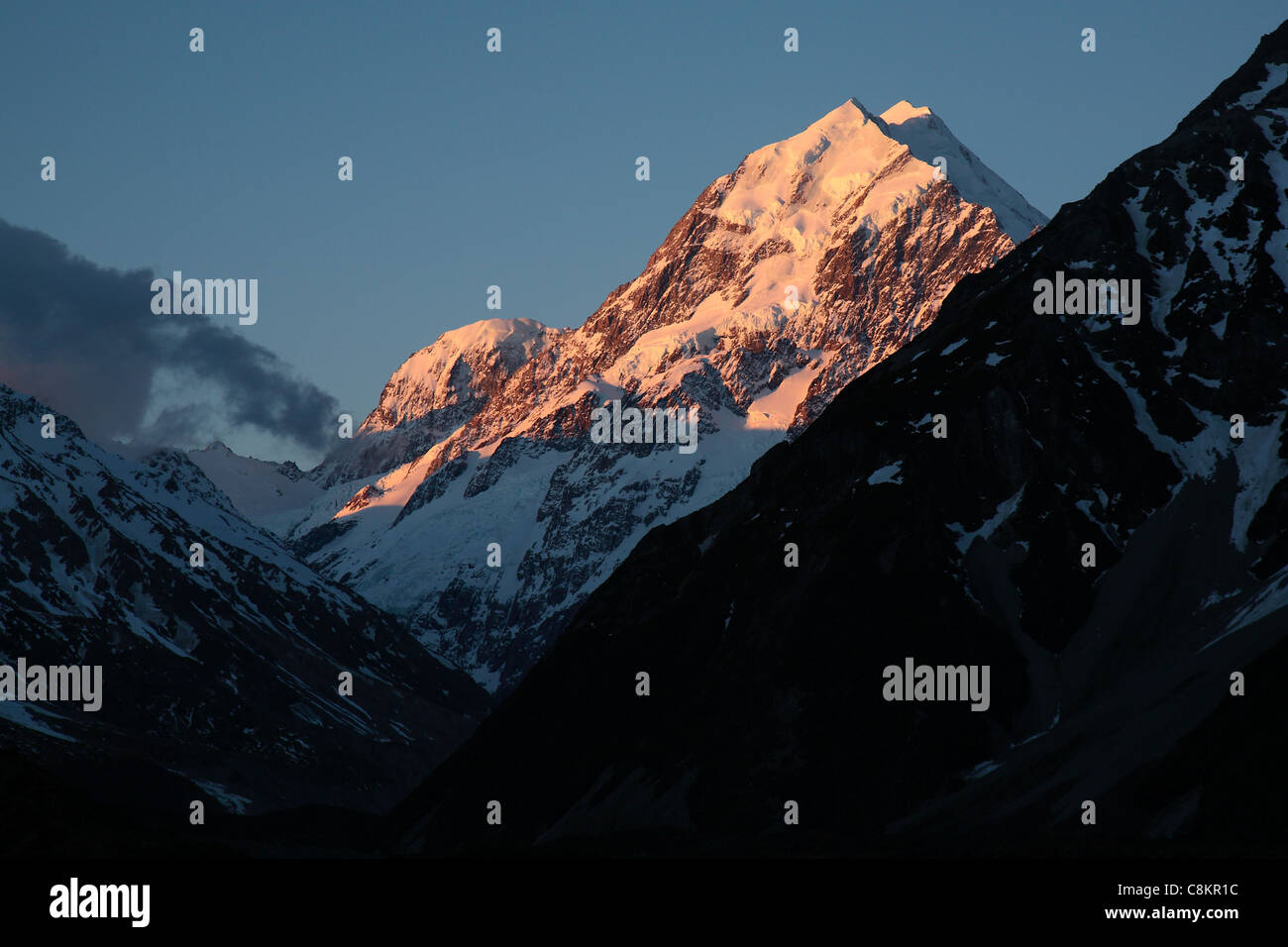 Mount Cook at Sunset - South Island, New Zealand Stock Photo - Alamy