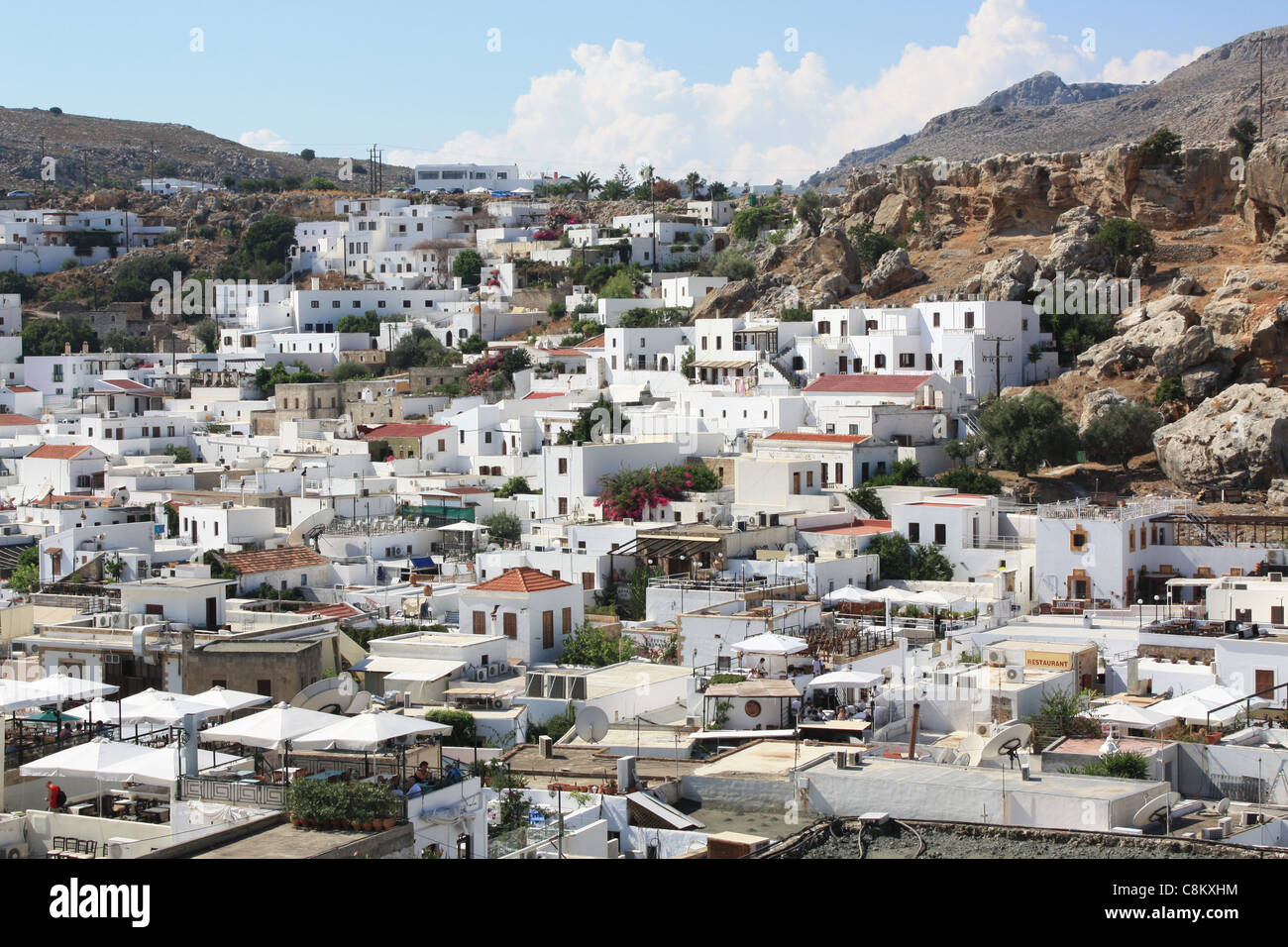 Lindos Village in Rhodes, Greece Stock Photo - Alamy