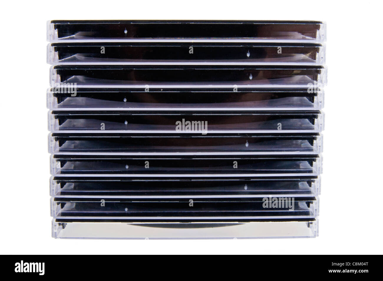 Stack of standard plastic CD/DVD jewel cases Stock Photo - Alamy