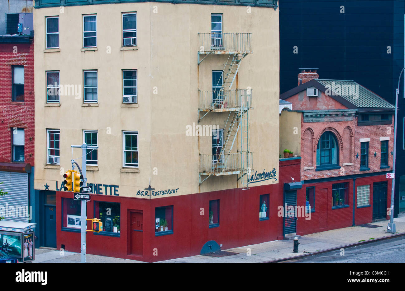 Front of a flat buildings in New York city Stock Photo - Alamy
