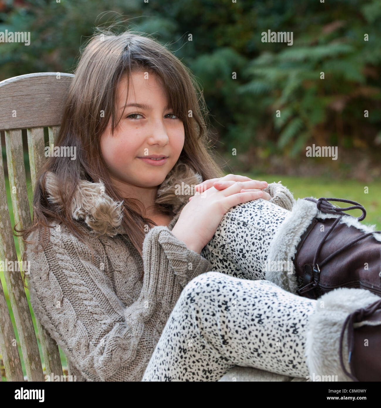 Young English girl smiling posing at camera Stock Photo - Alamy