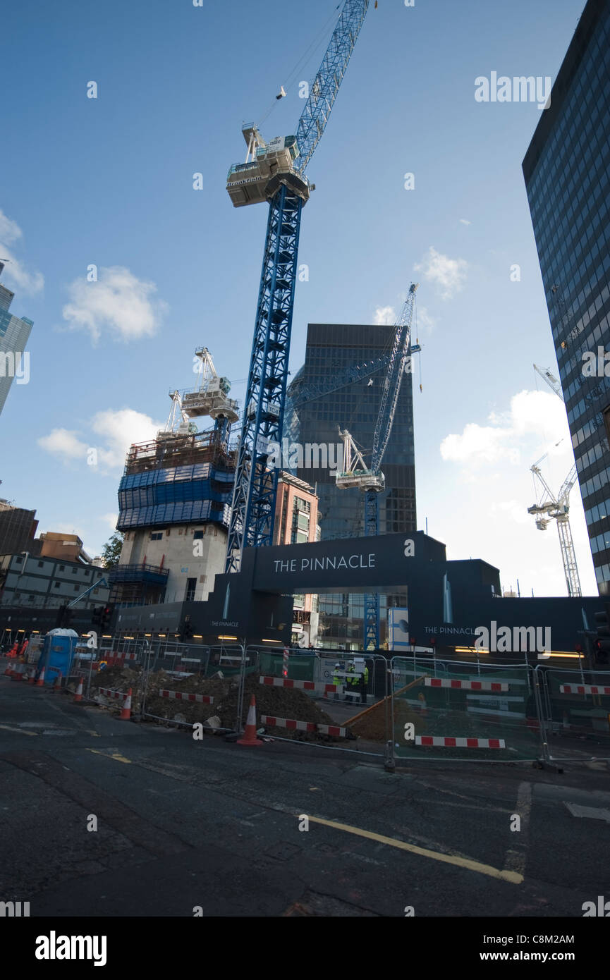 Construction of The Pinnacle in the City of London, October 2011 Stock ...