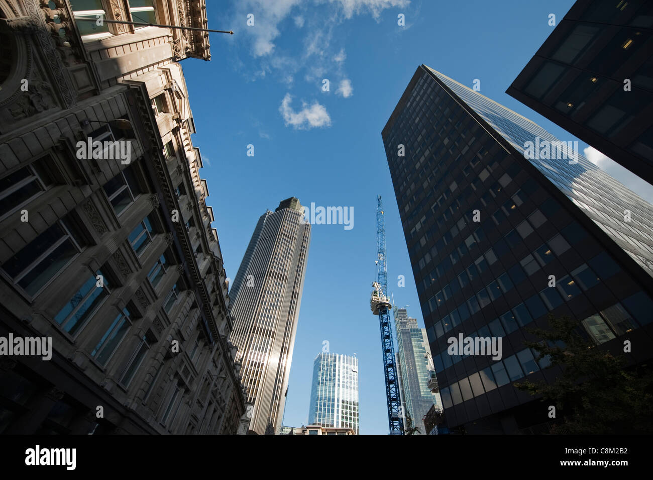 High rise office buildings and construction crane for The Pinnacle in ...