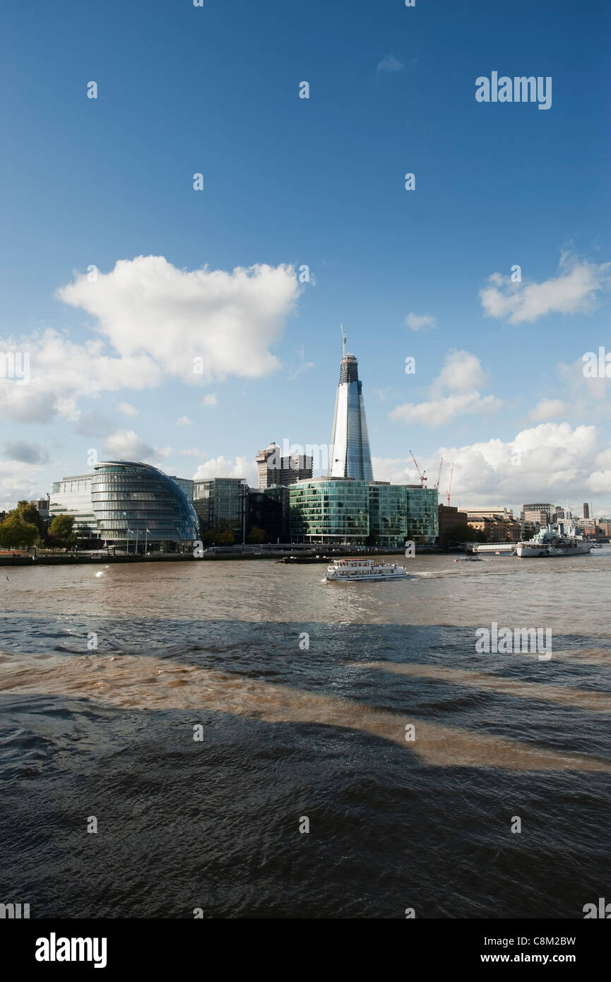 The Shard office building at London Bridge under construction, seen ...