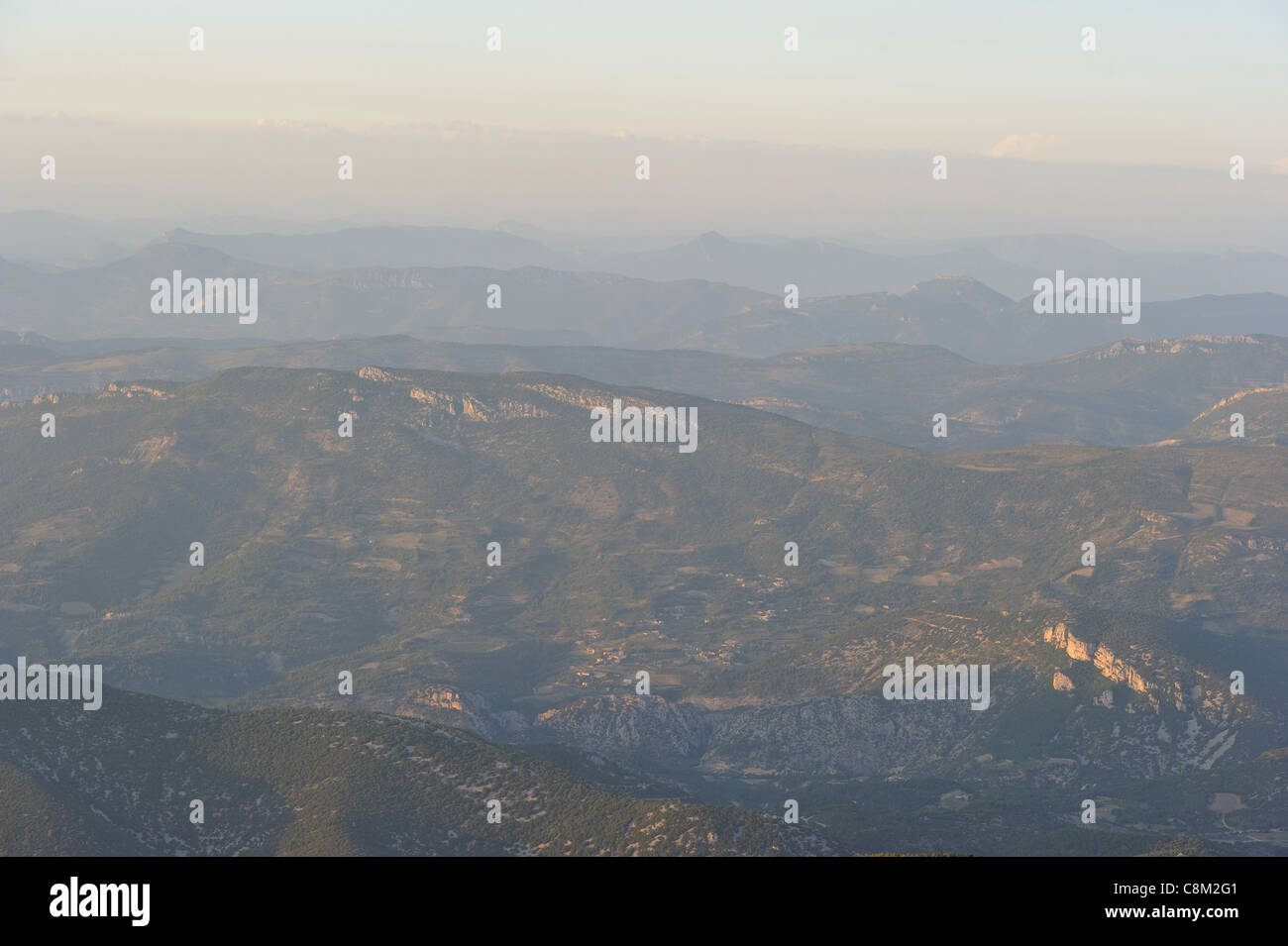 Mont Ventoux mountain - view from the top of the north side (Baronnies ...