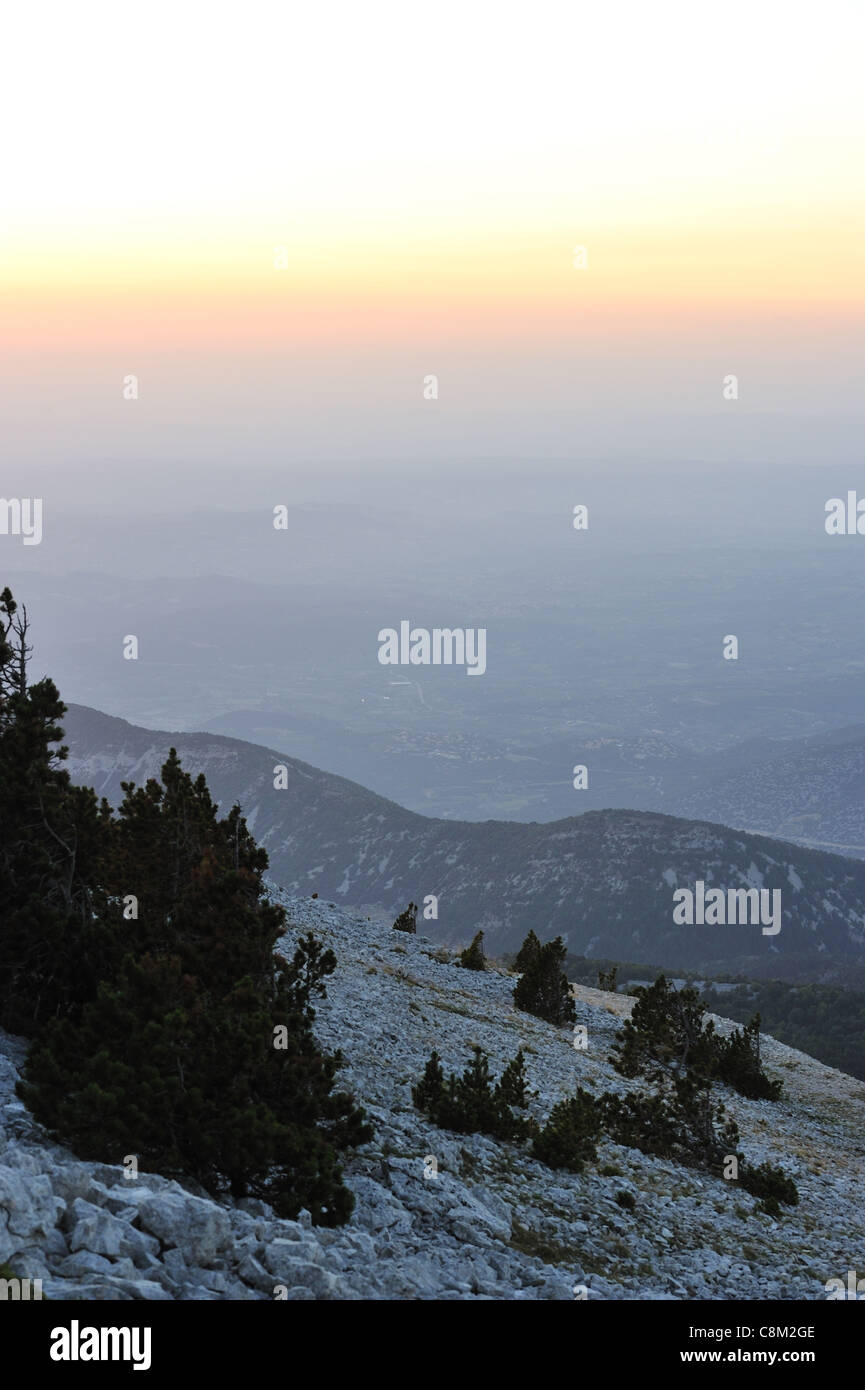 Mont Ventoux mountain - view from the top of the north side (Baronnies ...
