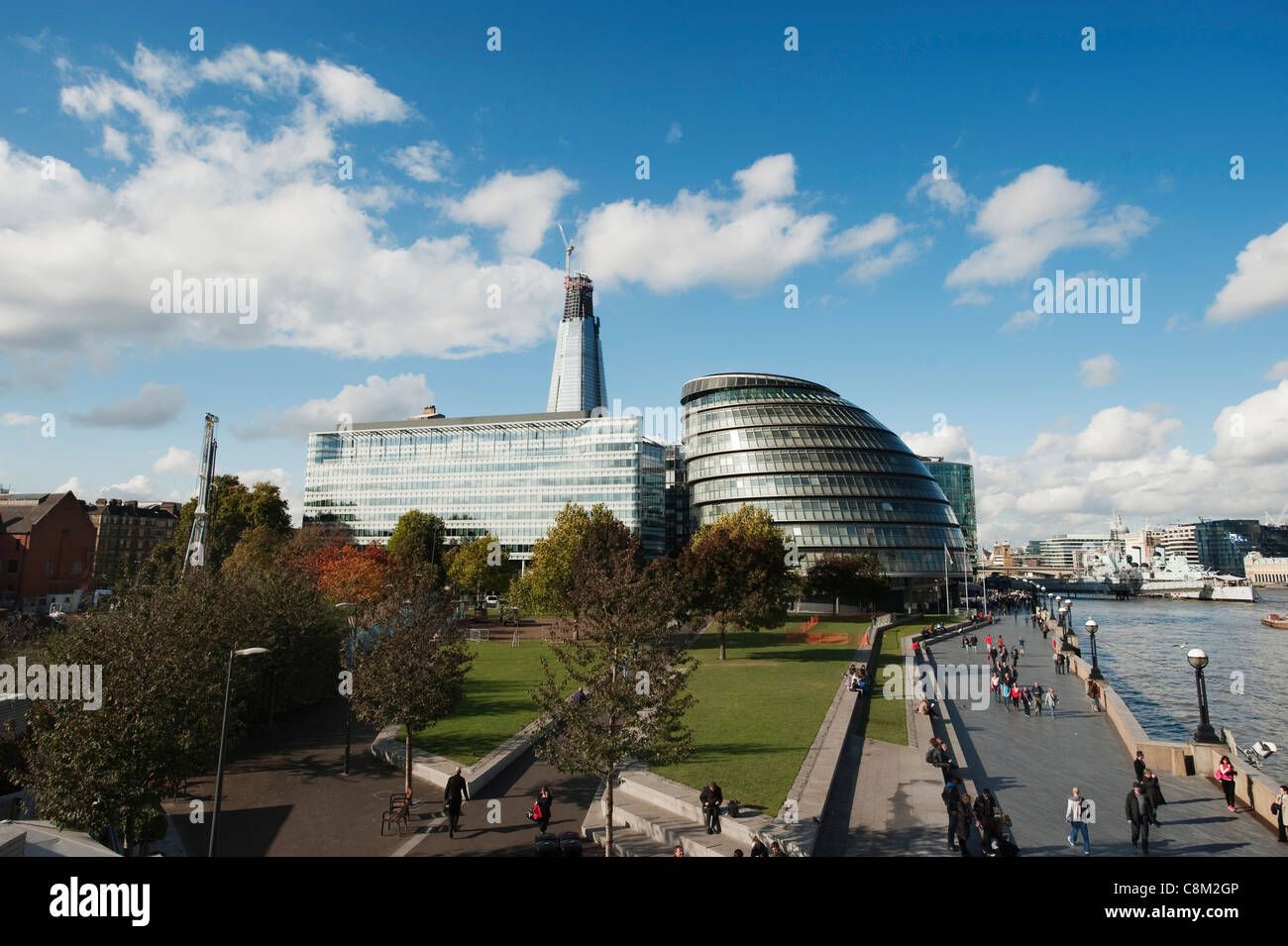 The Shard office building at London Bridge under construction, seen ...