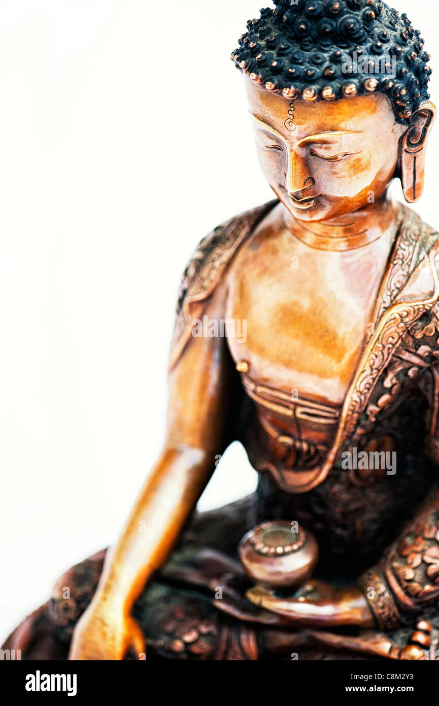 Buddha statue on white background Stock Photo - Alamy