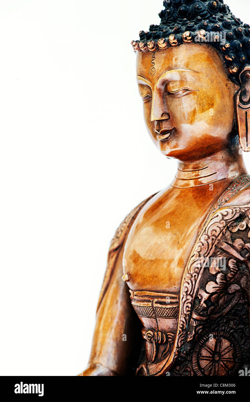 Buddha statue on white background Stock Photo - Alamy