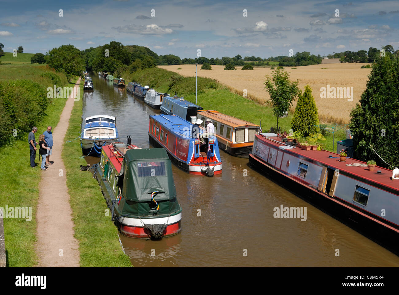 Boats on the Shropshire Union Canal at Norbury Junction, Staffordshire ...