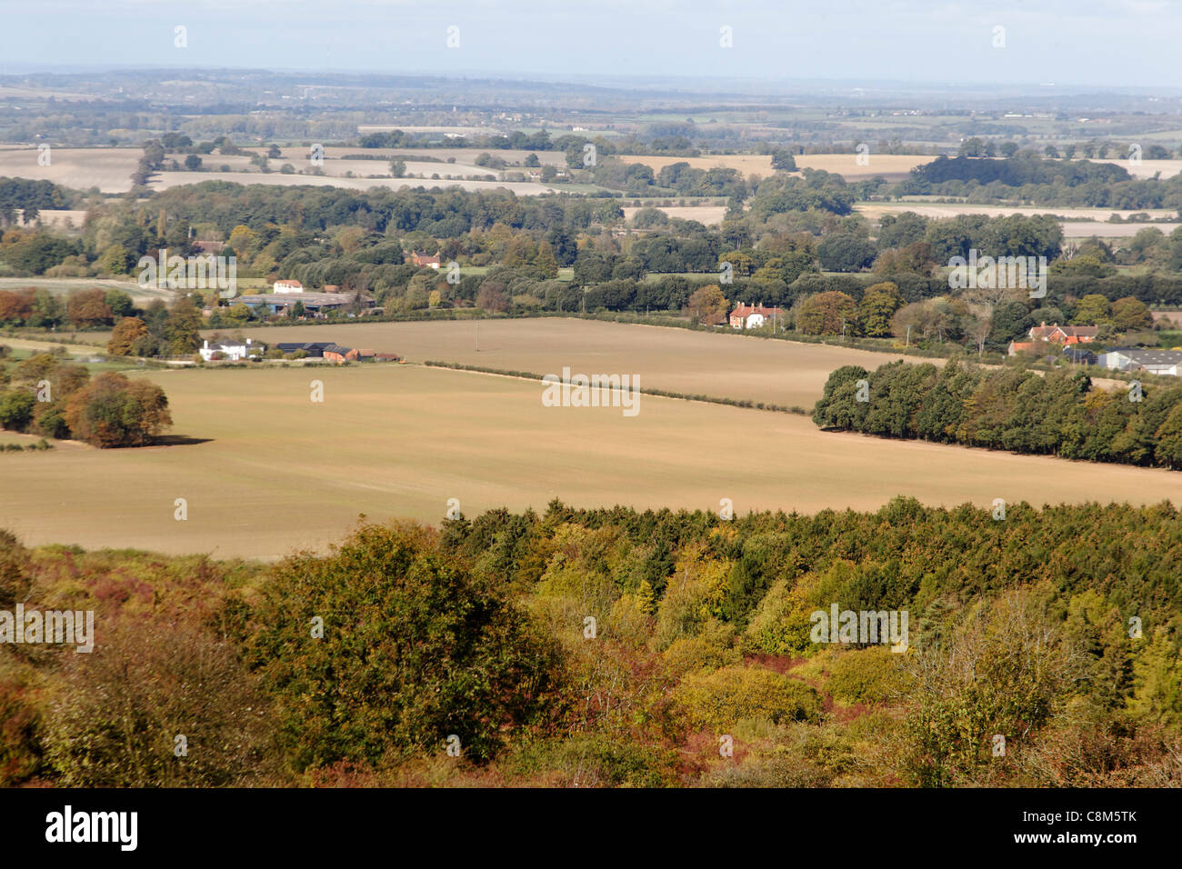 Cotswolds view from Christmas Common, Oxfordshire, October 2011 Stock ...