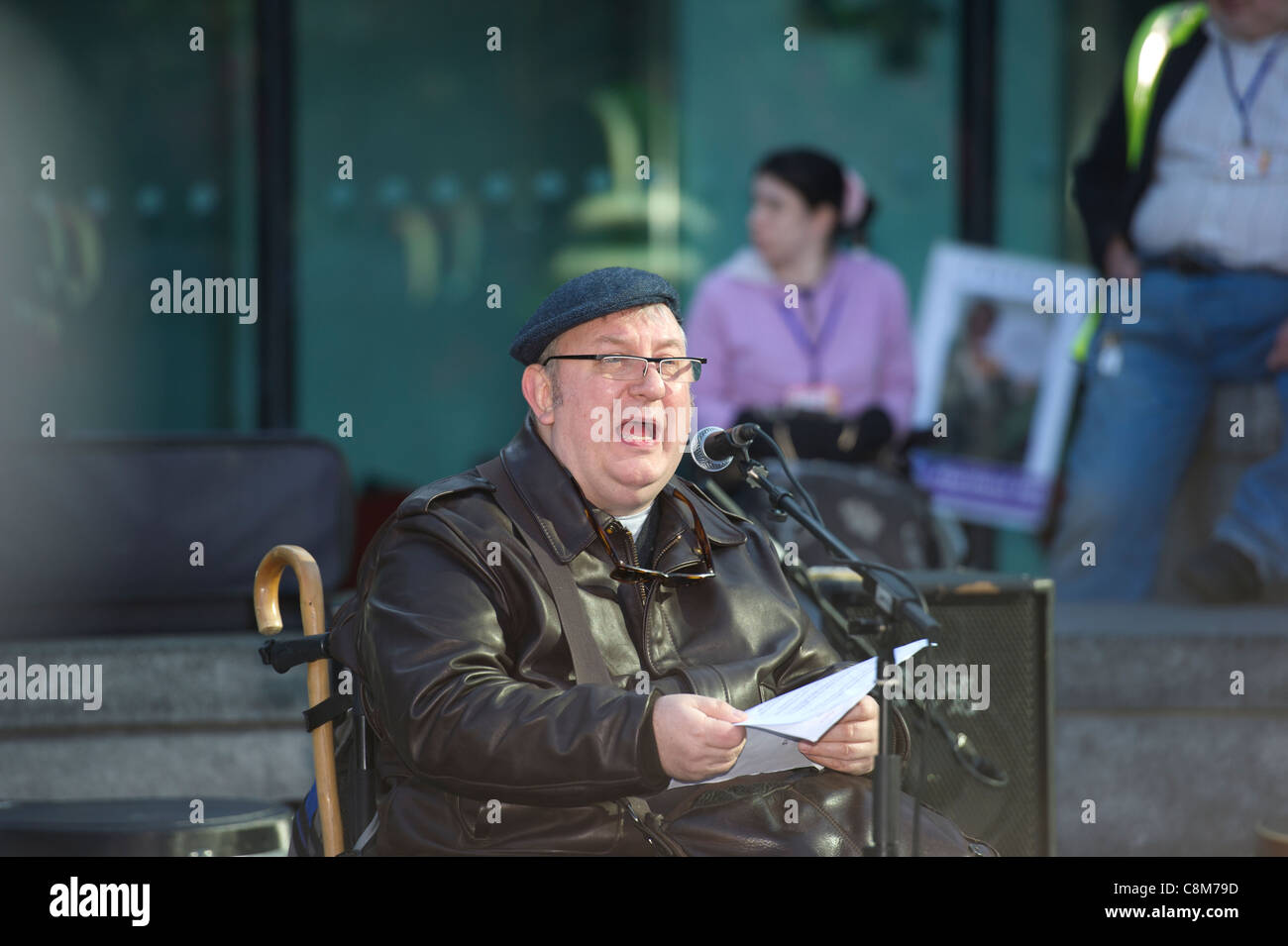 Sean McGovern, Chair of UNITEs national disability committee giving a ...