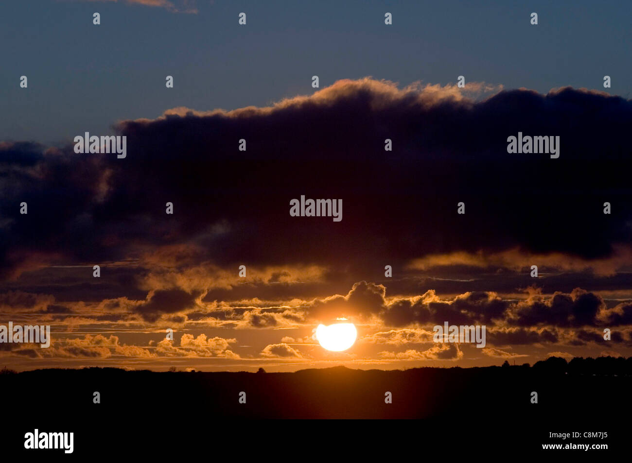 Spectacular sunset over Langland Bay Golf Course on the Gower Peninsula ...