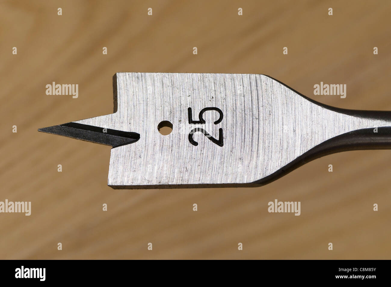 A 25mm diameter flat drill bit for wood. Sometimes called a spade or ...