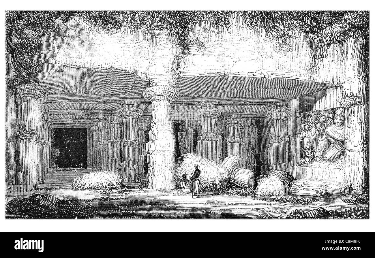 Caves of gharapuri Black and White Stock Photos & Images - Alamy