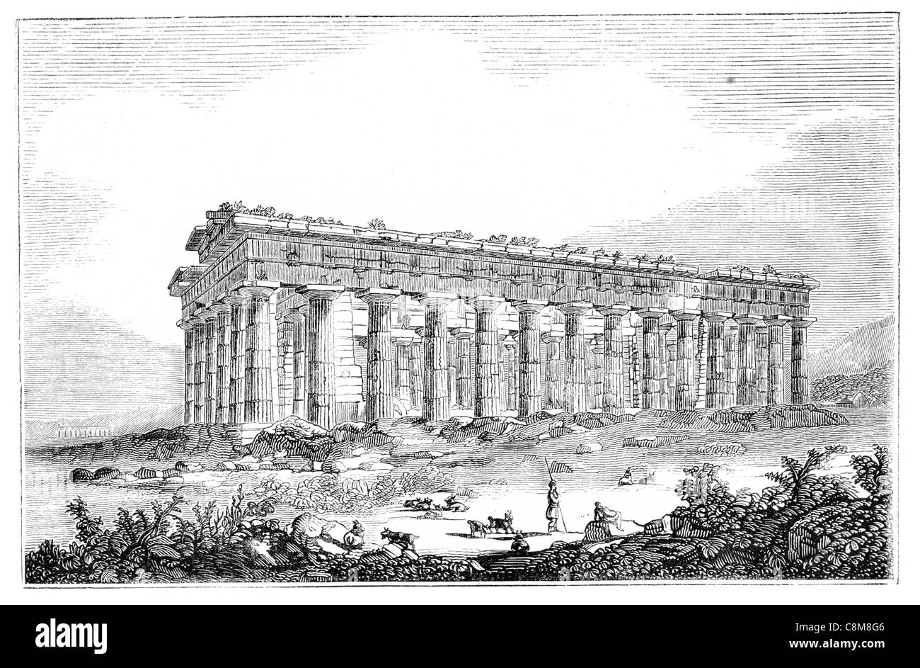 Peristyle Temple of Neptune Paestum Greek Campania Italy goddess Hera ...