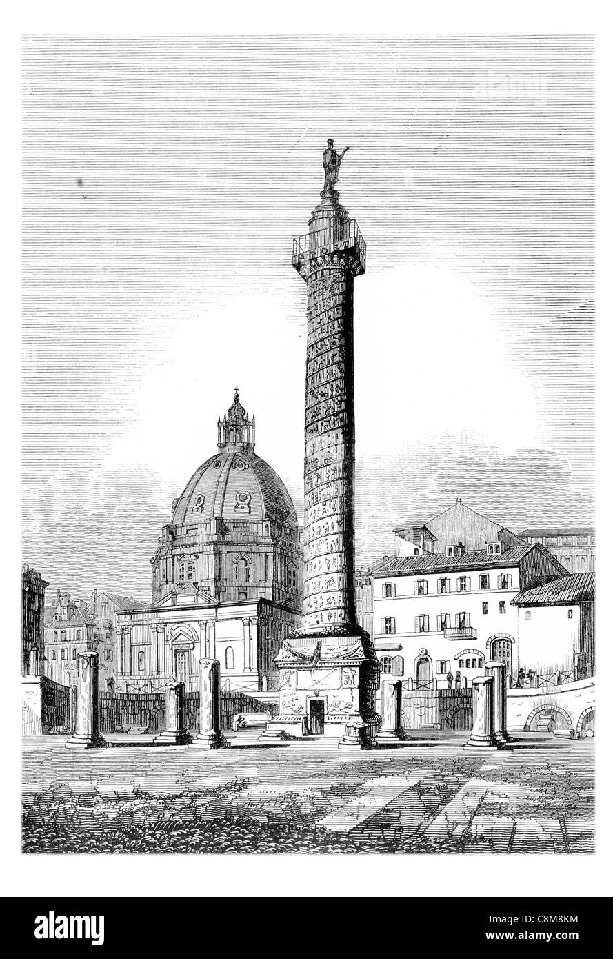 Trajan's Column Roman triumphal Rome Italy emperor Trajan victory ...
