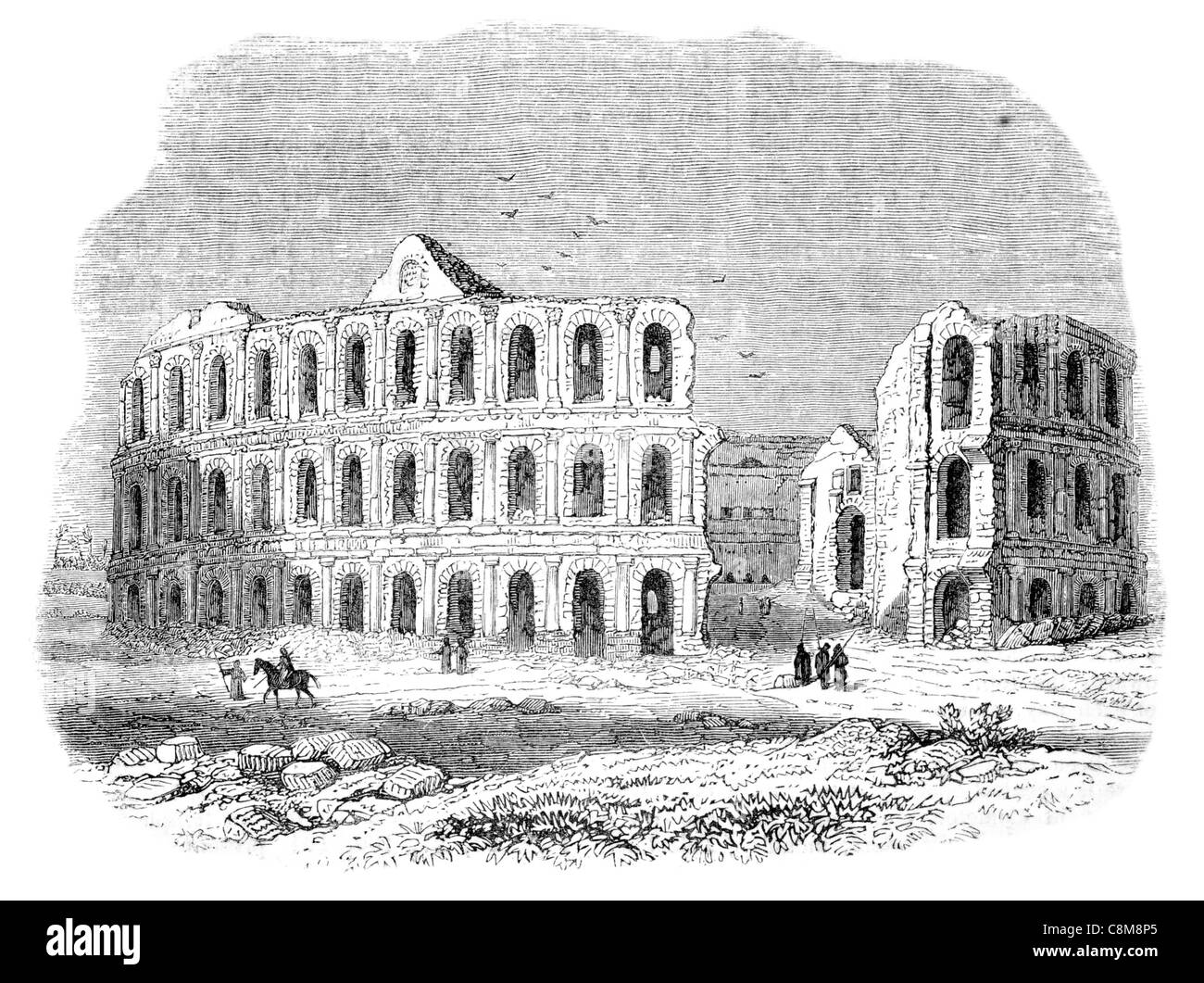 Elgem El Djem Mahdia Tunisia Roman Africa amphitheater Thysdrus rivaled ...
