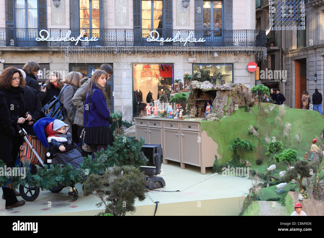 The annual traditional nativity scene in Placa de Sant Jaume in the ...