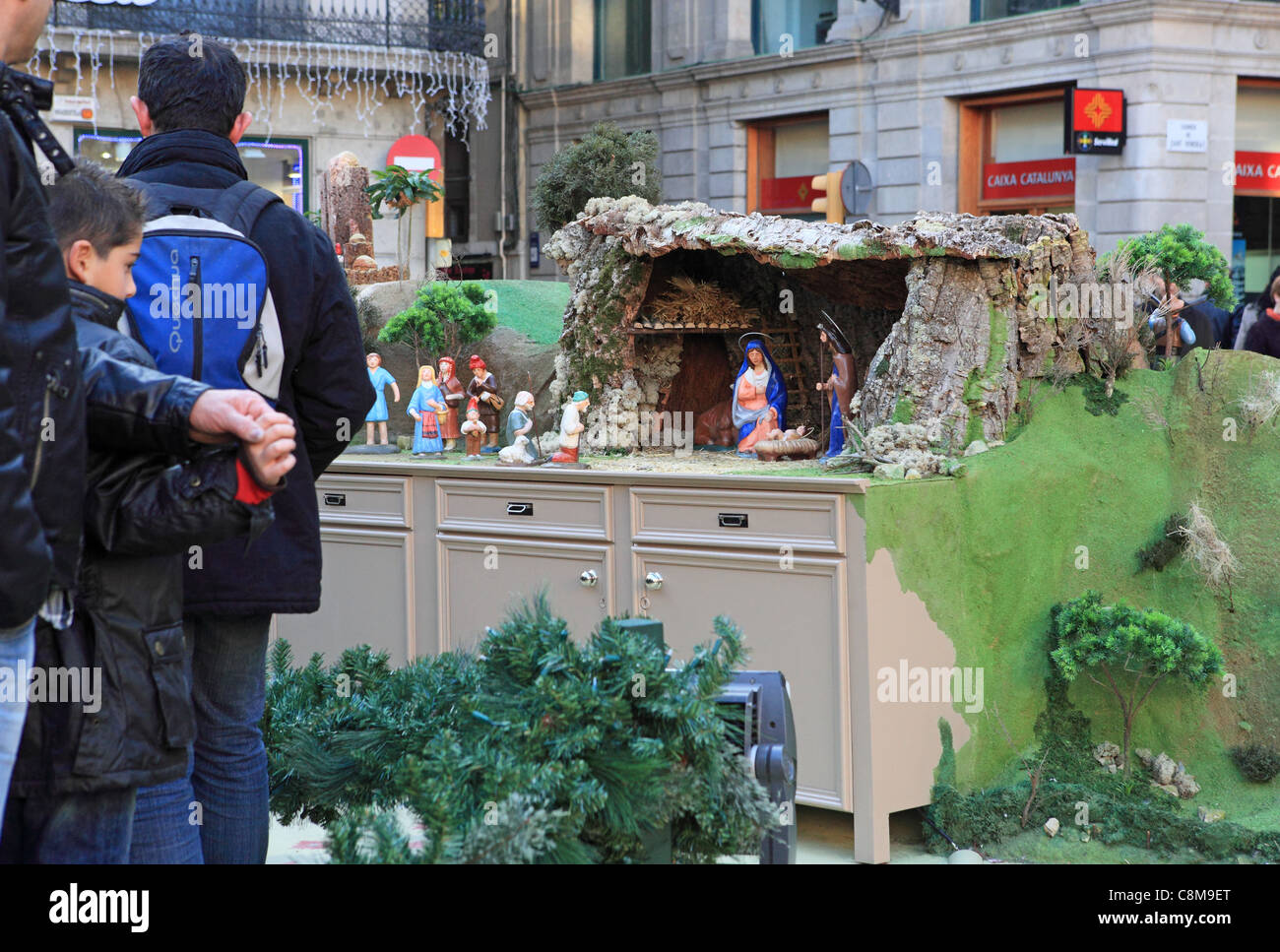 The annual traditional nativity scene in Placa de Sant Jaume in the ...