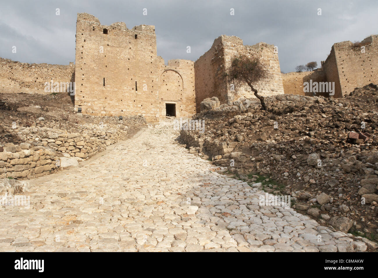 Acrocorinth ancient ruins enter hi-res stock photography and images - Alamy