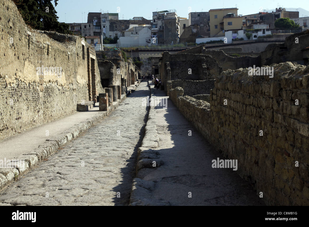 ANCIENT ROMAN STREET HERCULANEUM ITALY 18 September 2011 Stock Photo ...