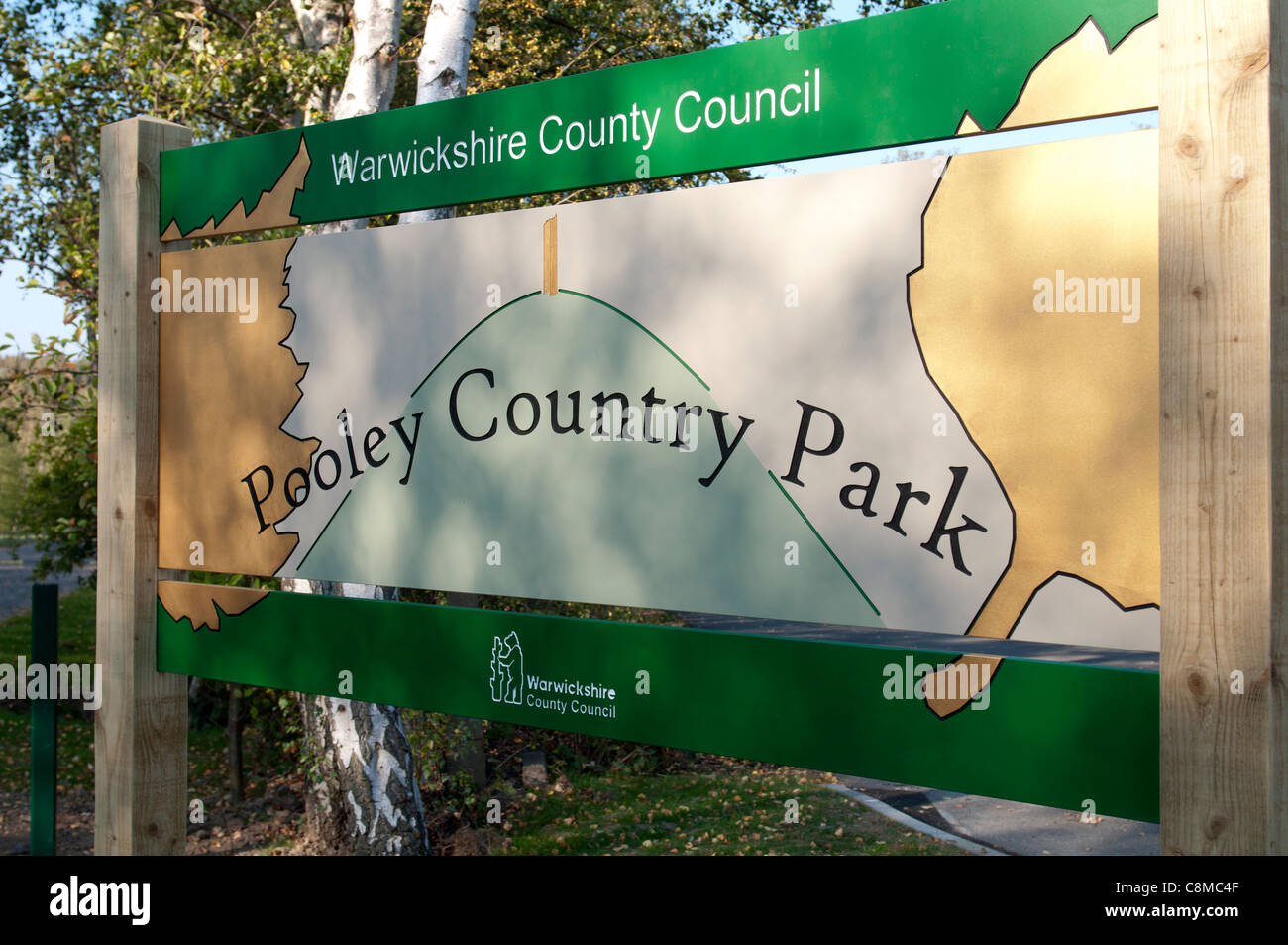 Pooley Country Park sign, Warwickshire, UK Stock Photo - Alamy
