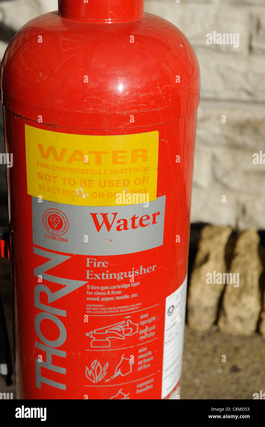 thorn water fire extinguisher england uk Stock Photo - Alamy