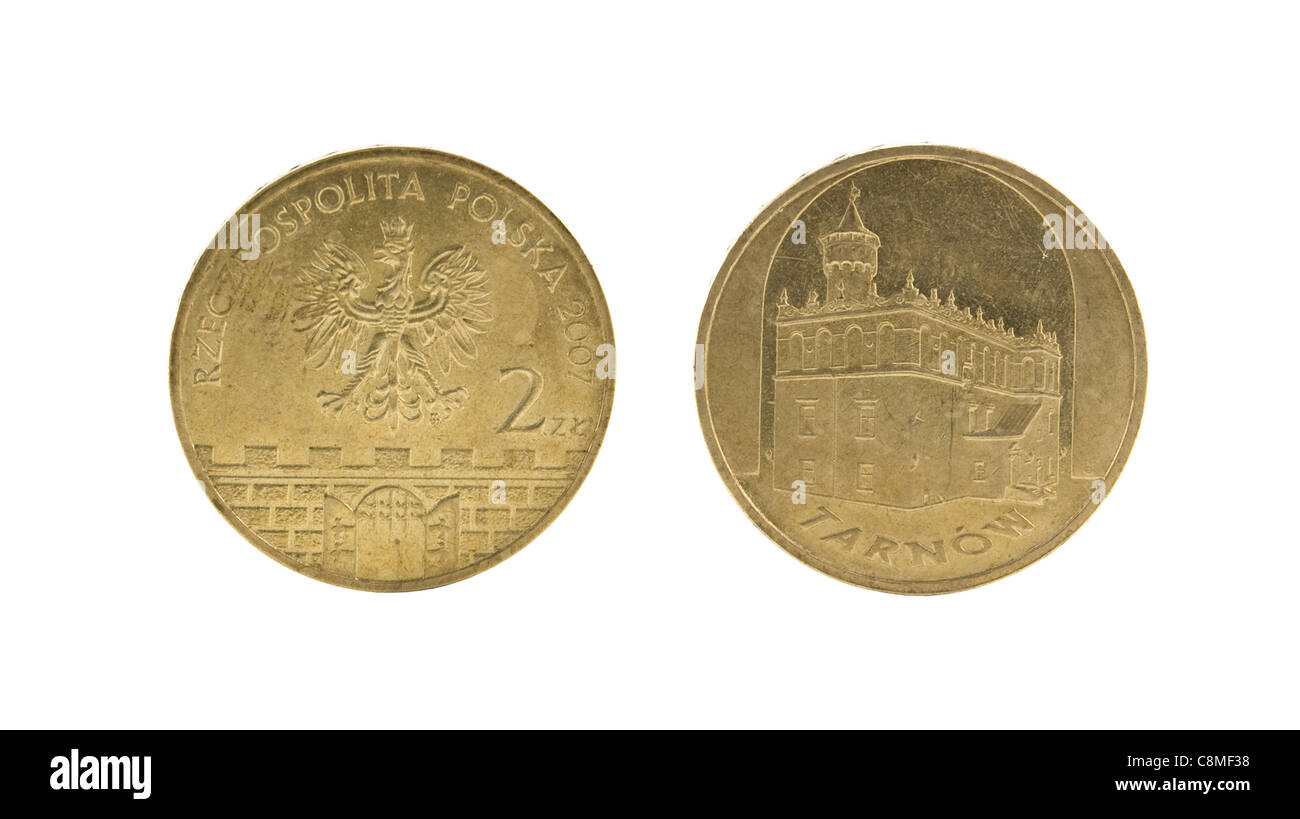 Macro close-up of polish 2 zloty coin Stock Photo - Alamy