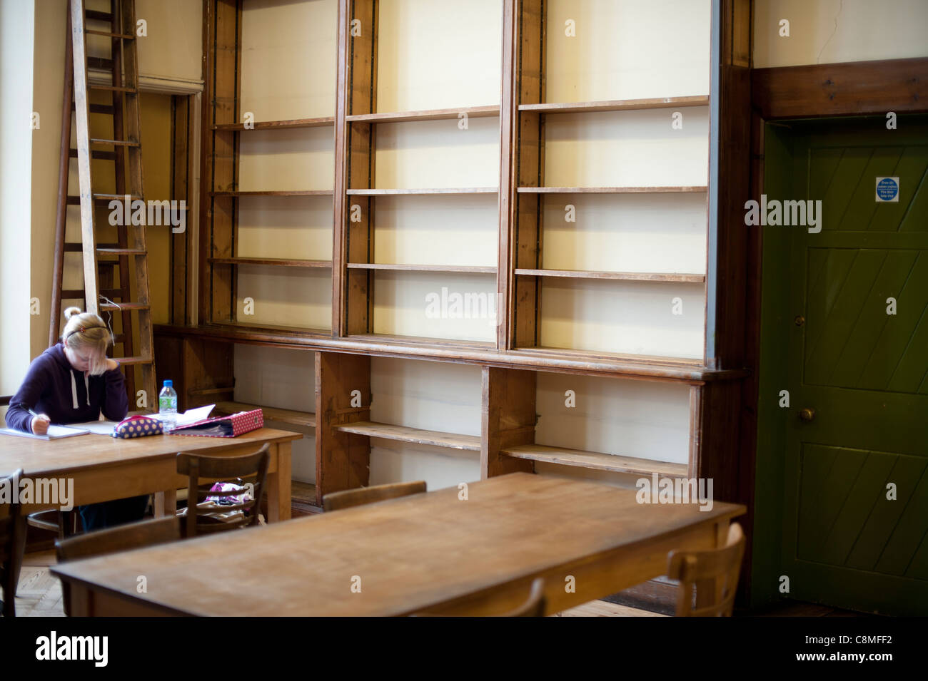 Empty Library Shelves