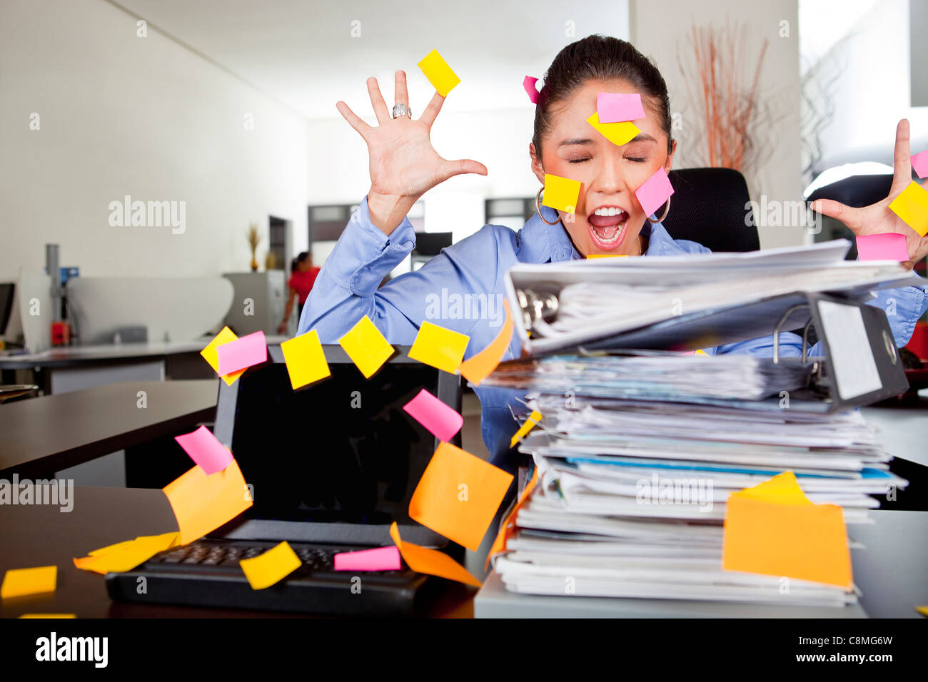 Woman covered sticky notes hi-res stock photography and images - Alamy