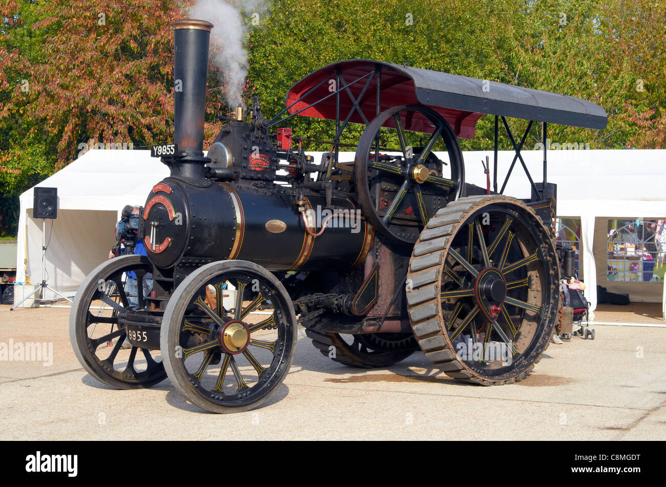 Fowler steam traction engine on display at an event at a Bursledon ...