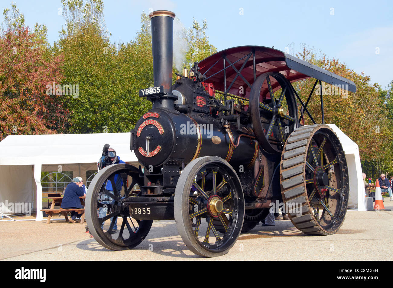Fowler steam traction engine on display at an event at a Bursledon ...